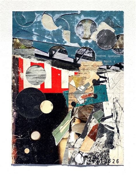 Collage Original Abstrait Fait Main De Techniques Mixtes Unique En Son Genre Art Abstrait