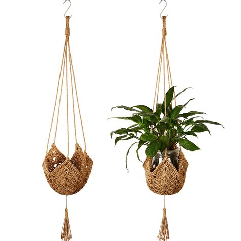 Shappy Jute Crochet Long Plant Hanger For 3 Inch To 12 Inch Pots