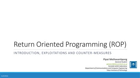 Return Oriented Programming Rop Pptx