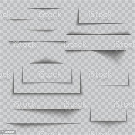 투명 한 배경에 현실적인 종이 시트 효과의 집합입니다 벡터 3차원 형태에 대한 스톡 벡터 아트 및 기타 이미지 3차원 형태 가장자리 개념 Istock