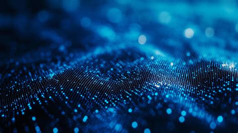 Abstract Blue Data Stream Visualization Digital Network Technology Background With Glowing