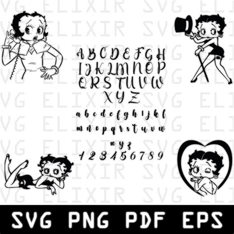 Betty Boop Svg Betty Boop Vector Betty Boop Font Svg Betty Etsy Uk