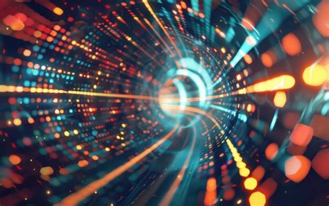 Premium Photo Dynamic Data Stream In Cyber Tunnel Representing The Flow Of Information In