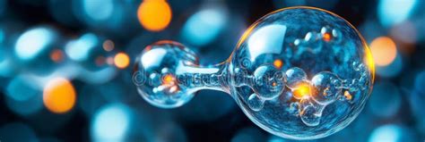 Glowing Blue Molecular Structure A Vivid Microscopic World Of Interconnected Spheres And Trails