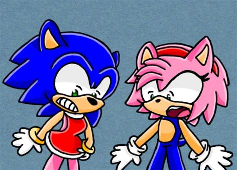 Sonic And Amy Swapped Bodies Freaking Out By Xxxhrrxxx On Deviantart