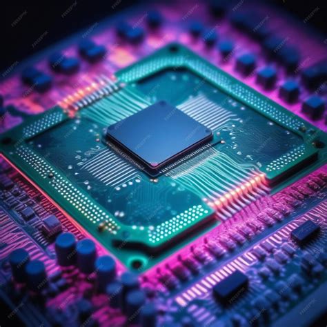 Premium Photo Integrated Microchip Circuit Board For Server Central