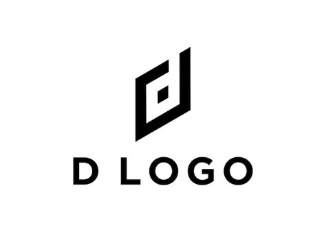 D 로고 디자인 벡터 일러스트 프리미엄 벡터