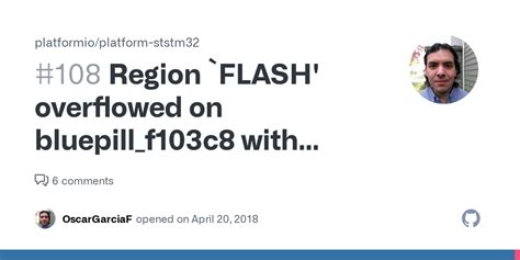 region `flash overflowed on bluepill f103c8 with mbed · issue 108 · platformio platform