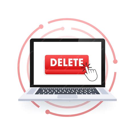premium vector delete button and cursor clicks trash can vector stock illustration