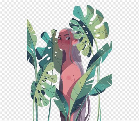 Arecaceae Drawing Illustrator Palm Tree Girl Leaf Tree Branch Human Png PNGWing