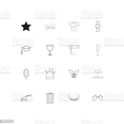 뷰티 드레스 옷 선형 얇은 아이콘 설정합니다 간단한 벡터 아이콘 설명 3위에 대한 스톡 벡터 아트 및 기타 이미지 3위 거울 디자인 Istock