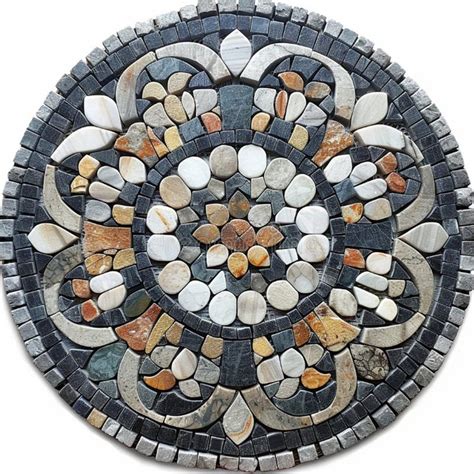Stone Craft Mosaic Marble Mosaic Circular Pattern Stock Illustration