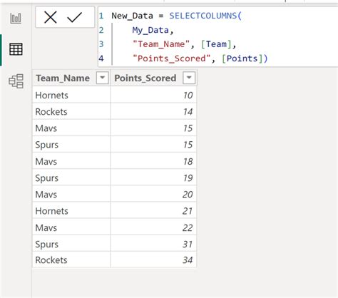Power BI Create Table From Another Table By Using DAX