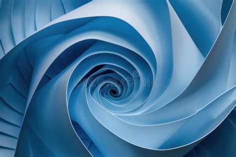blue abstract swirl background forming a concentric pattern stock