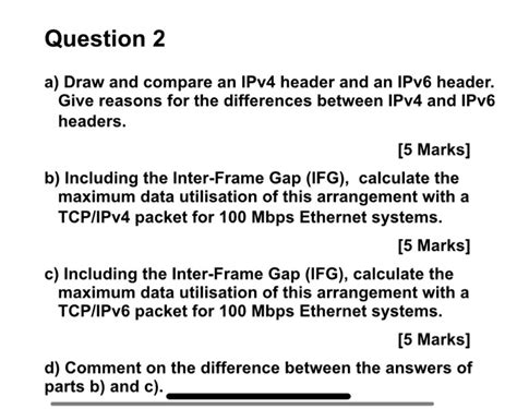 Solved Question A Draw And Compare An IPv Header And An Chegg Com