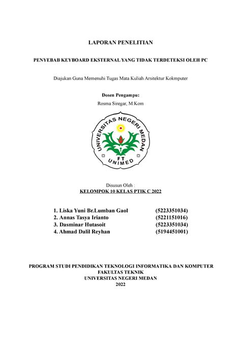 Laporan Arsitektur Komputer Laporan Penelitian Penyebab Keyboard
