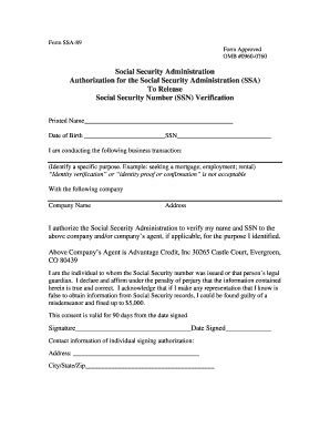 Fillable Online SSA Consent Form Fax Email Print PdfFiller