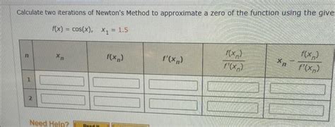 Solved Apply Newtons Method To Approximate The X Values