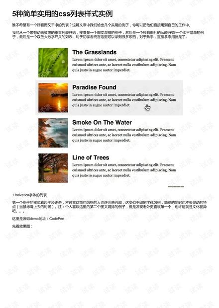 5种简单实用的css列表样式实例 css好看的列表资源 csdn文库
