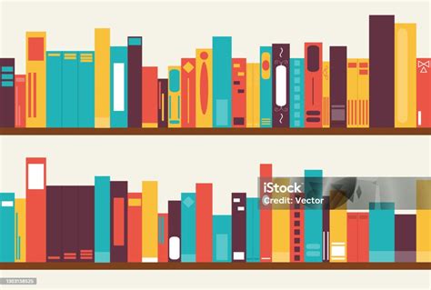 책선반 책이있는 두 개의 큰 선반 벡터 만화 일러스트레이션 벡터 책에 대한 스톡 벡터 아트 및 기타 이미지 책 책장