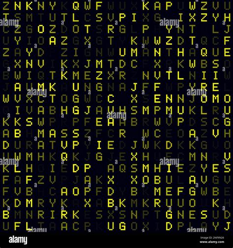 Abstract Matrix Background Yellow Filled Alphabet Letters Background Small Sized Seamless