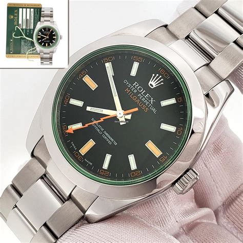 Rolex 2011 Rolex Milgauss Green Crystal 116400gv Steel 40mm Por 58