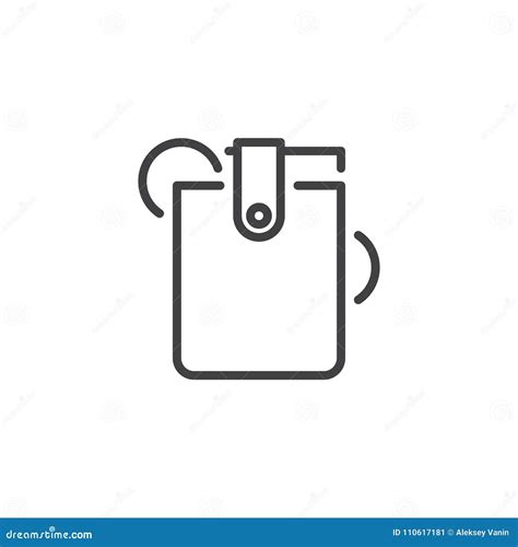 Cryptocurrency Wallet Outline Icon Stock Vector Illustration Of Single Currency