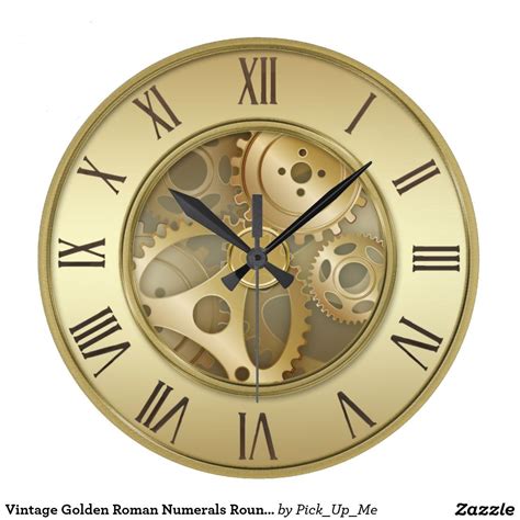 Golden Clock With Roman Numerals Personalized Roman Numeral Clock