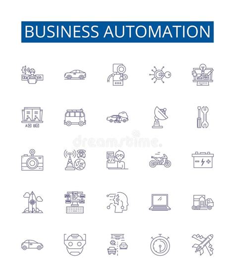 Business Automation Line Icons Signs Set Design Collection Of