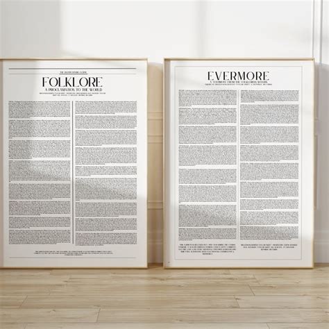 The 1 Folklore Songs Art Print Swiftie Print Folklore Digital Art Printable Wall Art Cottagecore