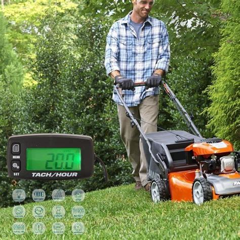 Engine Hour Meter Boat Inductive Tachometer Gauge Backlit Digital Resettable Tacho Hour Meters