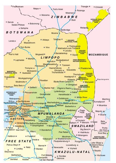 Map Of Mpumalanga South Africa Geografía