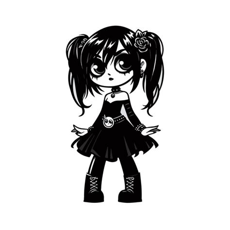 Imagen Generada Por Una Chica Gótica Vector Premium