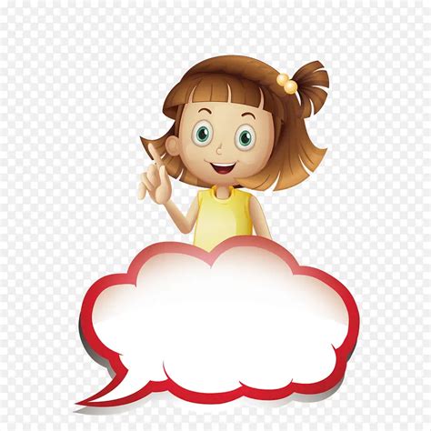 小女孩和手绘对话框png图片素材下载 图片编号qbaenrpe 免抠素材网