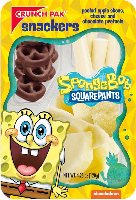 Crunch Pak Spongebob Snacker With Fresh Sliced Apples Cheese And