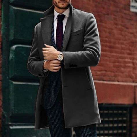 Badu Bg Ризи с механична дължина Мъжки за вълна Мъжки Зимна средна жилетка Едноцветни палта с