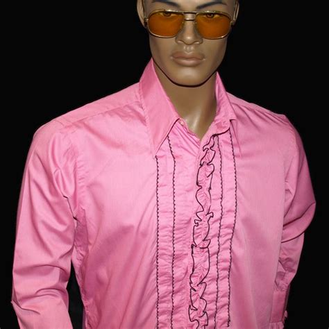 70s Big Collar Ruffled Tux Shirt Mens 16 5 32 Dressthatman Tux Shirt Big Collar Mens Shirts
