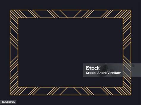 아르 데코 프레임 빈티지 선형 테두리 초대장 전단지 및 인사말 카드에 대한 템플릿을 디자인합니다 기하학적 황금 프레임 1920 년대의 스타일 1930 년대 벡터