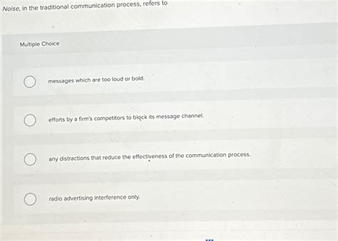 Solved Noise In The Traditional Communication Process Chegg Com