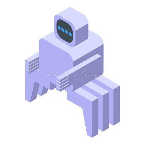 Spider Like Robot Sitting With Legs Crossed Isometric Icon Stock