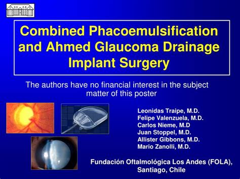 Ppt Combined Phacoemulsification And Ahmed Glaucoma Drainage Implant