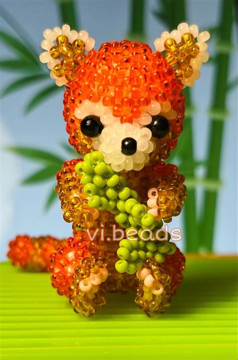 Красная панда из бисера | Бисер, Амигуруми, Легкие рисунки