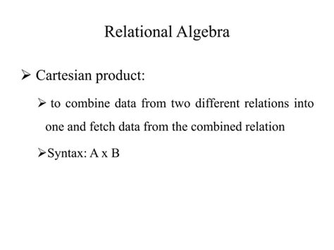 Dbms Relational Algebra Pptx