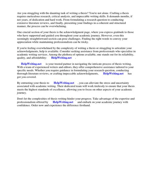 Simple Acknowledgement Thesis Sample Pdf Thesis English Language