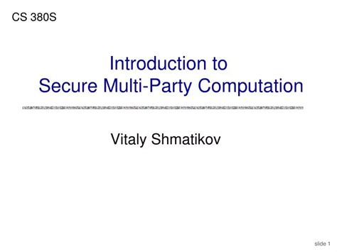 Ppt Introduction To Secure Multi Party Computation Powerpoint