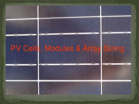 PPT PV Cells Modules Array Sizing PowerPoint Presentation ID 1598533