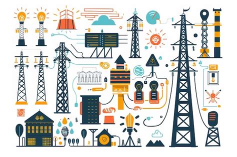 Power Line Icon Electric Main Symbol Electric Line Emblem Power