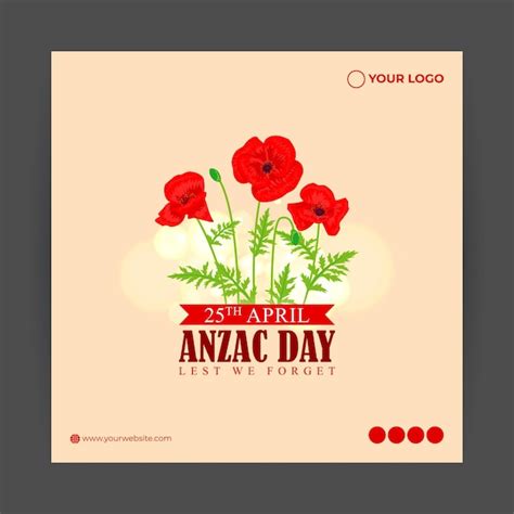 Anzac Day 소셜 미디어 스토리 피드 목업 템플릿의 벡터 그림 프리미엄 벡터