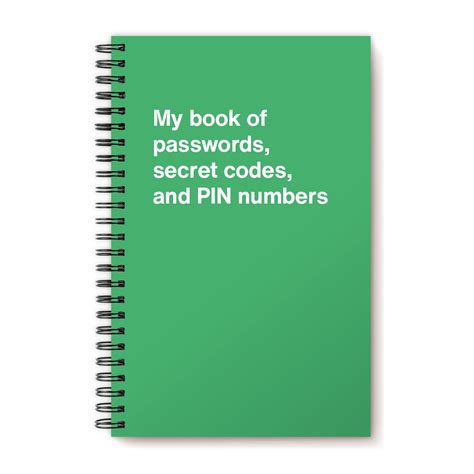 My Book Of Passwords Secret Codes And Pin Numbers Wtf Notebooks®