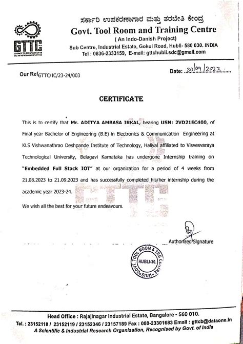 Aditya Irkal On Linkedin Internship Embeddedfullstackiot Gttc